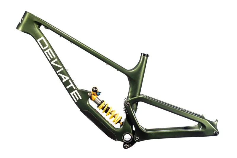 Deviate Claymore Carbon High Pivot MTB Frameset in Green LARGE